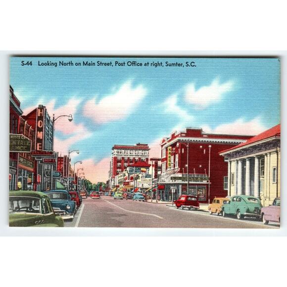 Vintage Postcard | Office | Vintage Downtown Sumter South Main Street ...
